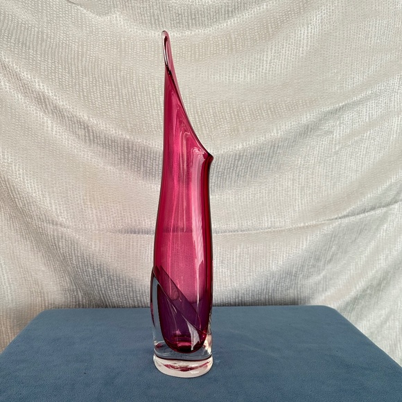 Ed Branson | Accents | Cranberry Art Glass Beautiful Vase By Ed Branson ...